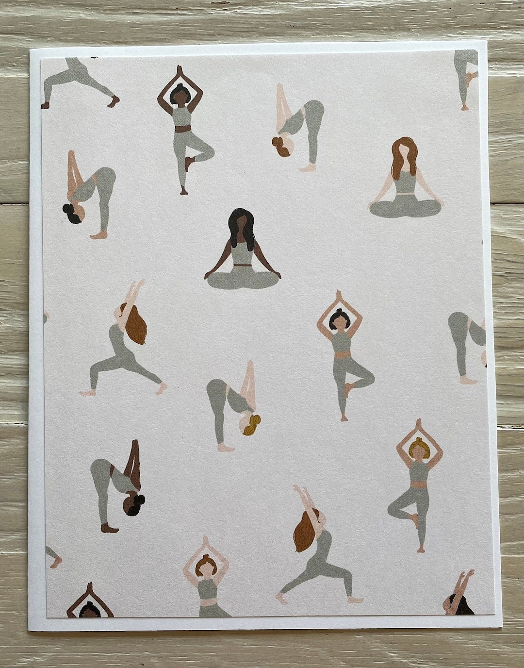 Yoga Note Cards/set of 12, Budget EZ, Blank Inside, Figure Doing Yoga ...