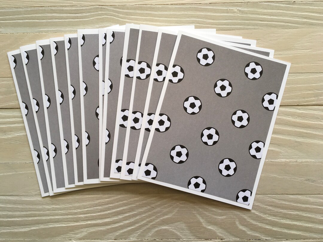 Soccer Ball Note Cards/set of 12 With Envelopes, Budget EZ, Blank ...