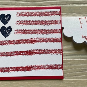 Flag Note Cards, Set of 6 With Envelopes, Patriotic, Hand Stamped ...
