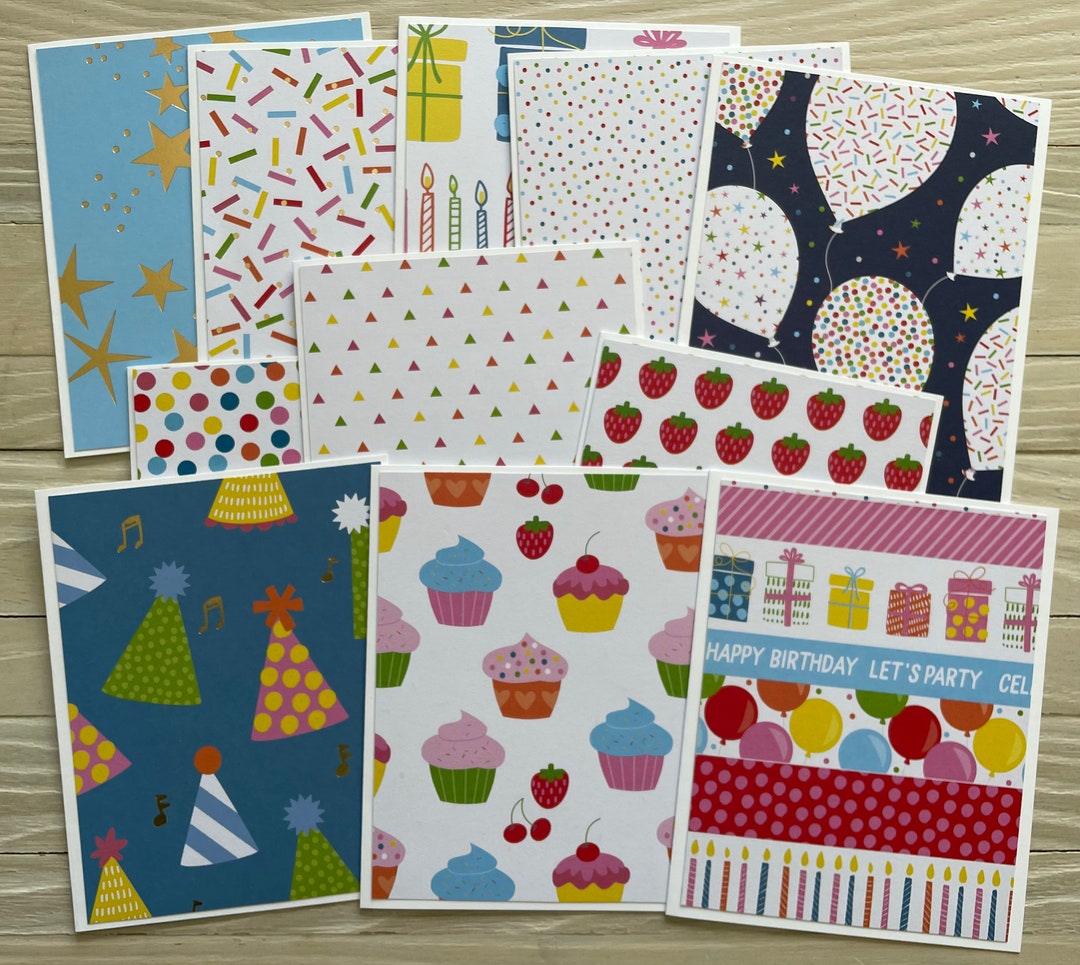 Birthday Celebrations Note Cards/set of 11 Designs, Birthday Themes ...