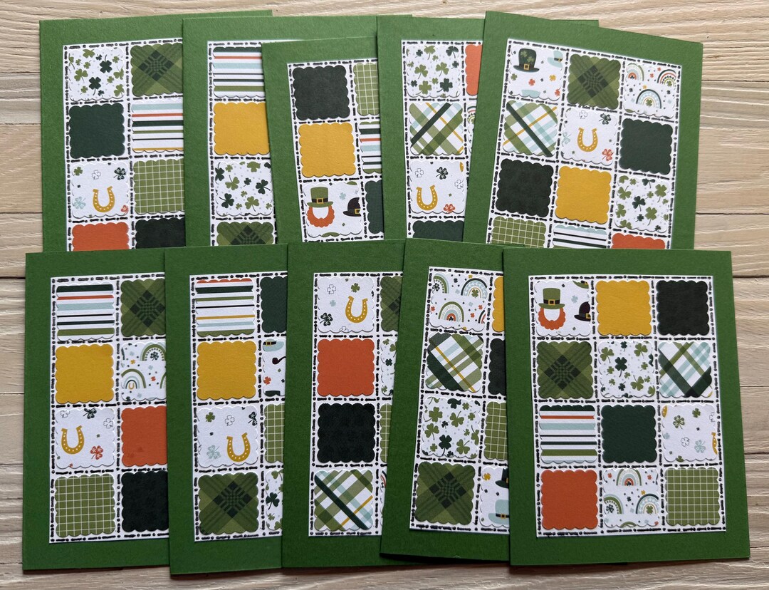 Patchwork Quilt - Lucky Charm Note Cards/set of 10 Cards and Envelopes ...
