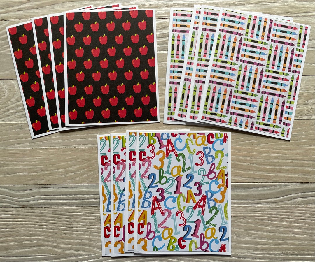 Back to School Note Cards/set of 12, Budget EZ, Blank Inside, All ...