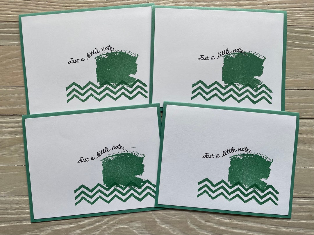 Just a Little Note Hand Stamped Note Cards/set of 4 - Just Jade Design ...
