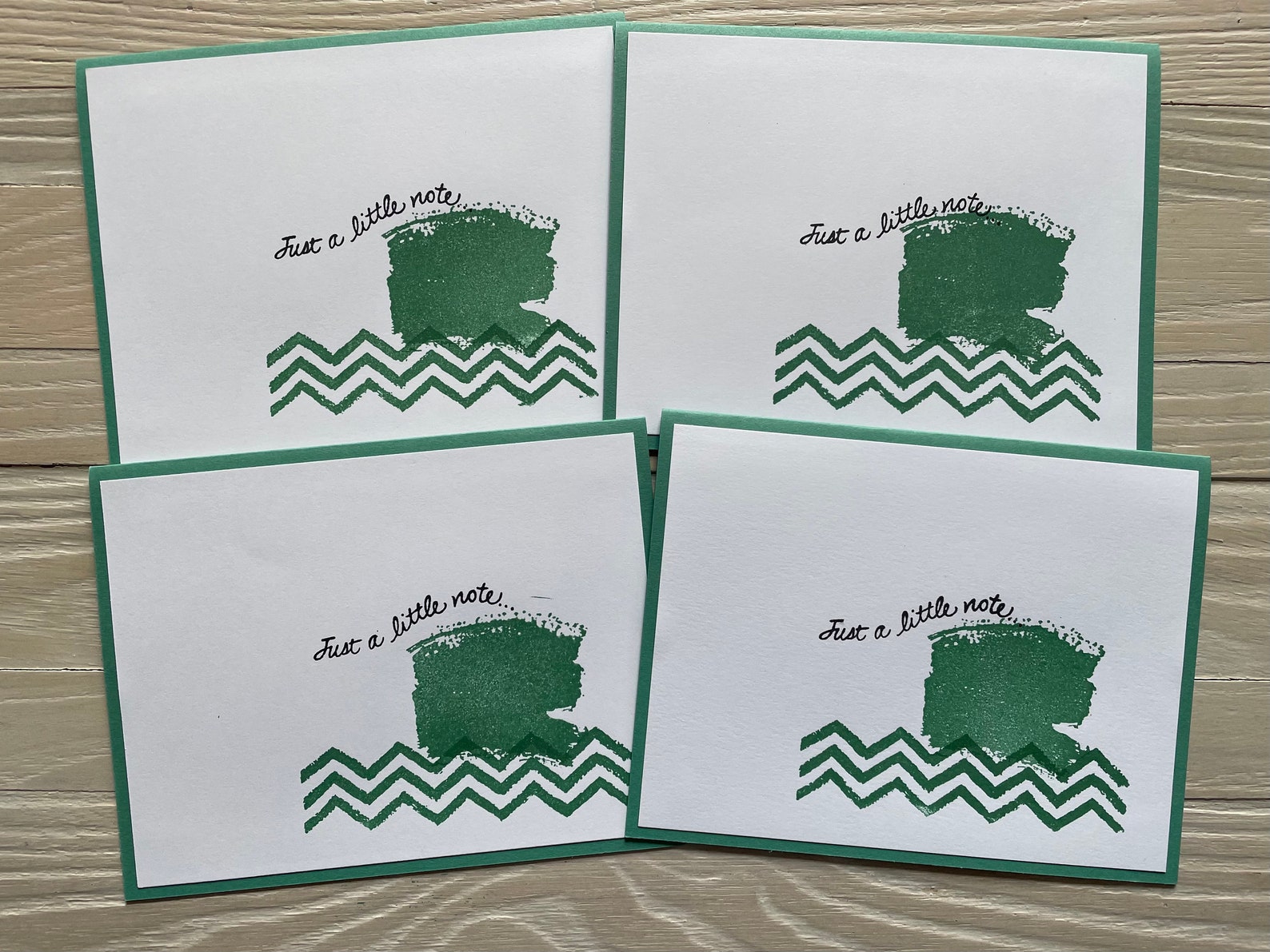 Just a Little Note Hand Stamped Note Cards/set of 4 Just - Etsy