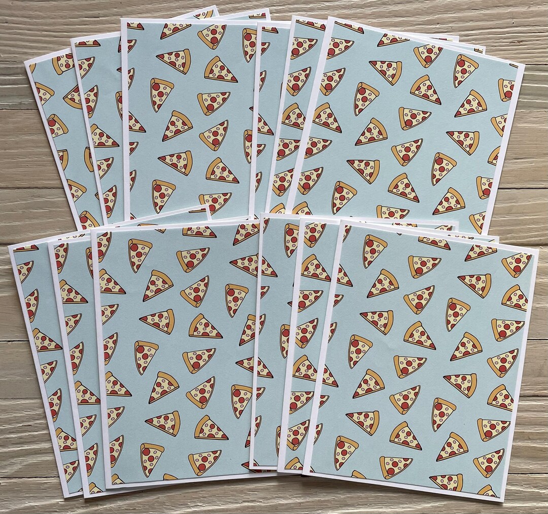 Pizza Slice Note Cards/set of 12, Budget EZ, Blank Inside, All Occasion ...
