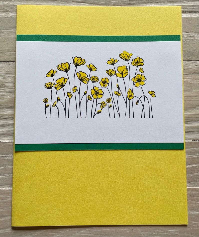 Yellow Poppies Note Cards, Set of 6, Flower Note Cards, Blank Inside - Etsy