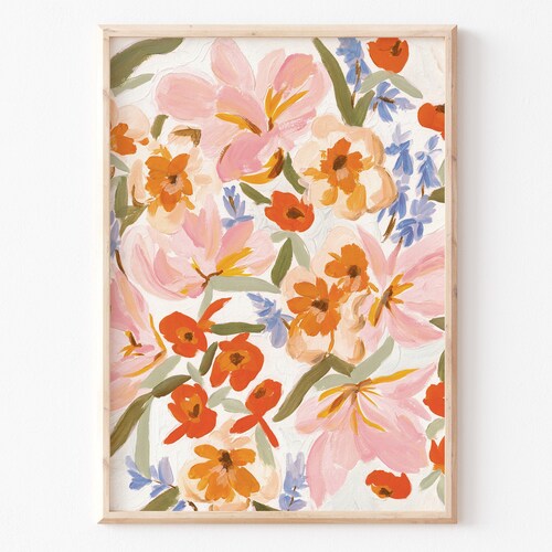 A3A4A5 floral Abstract Art Print colourful Nature Print - Etsy