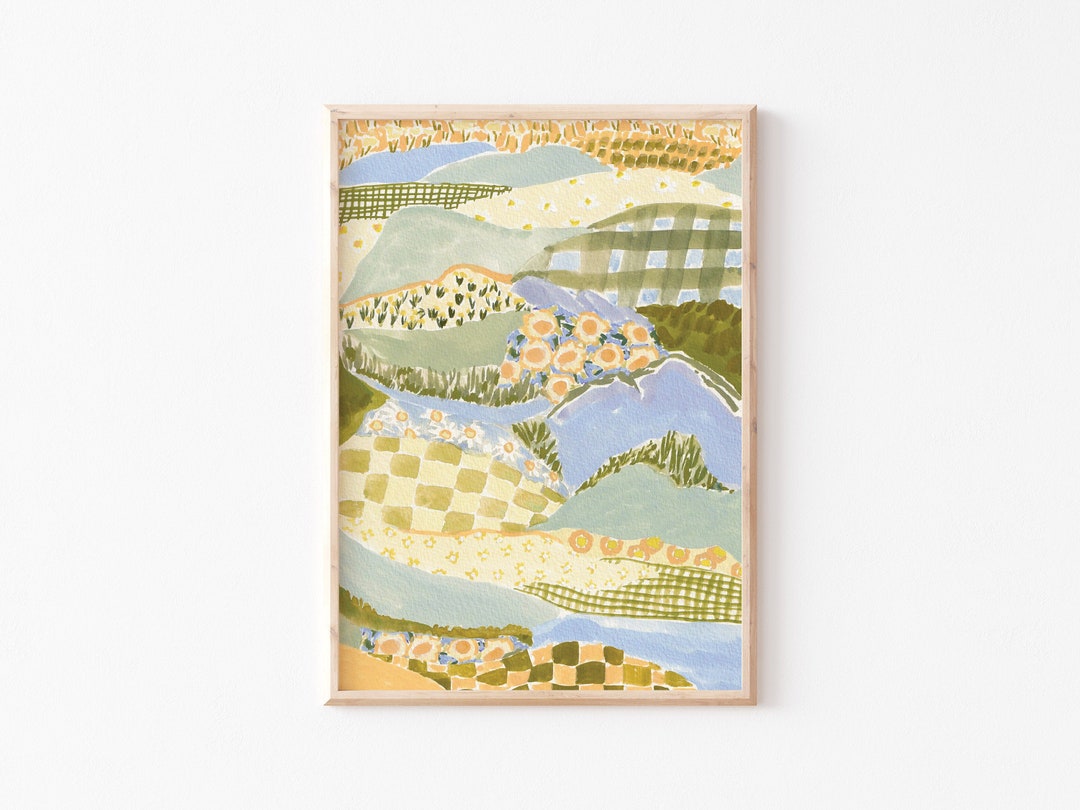 A3|A4|A5 |flower Field Art Print |floral Painting Print | Floral ...