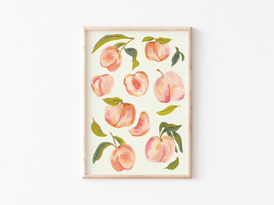 A3|A4|A5 |peach Fruit Art Print |colourful Nature Print | Fruit ...