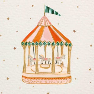 Carousel Art Print |nursery Print | Fun Fair Illustration | Whimsical ...