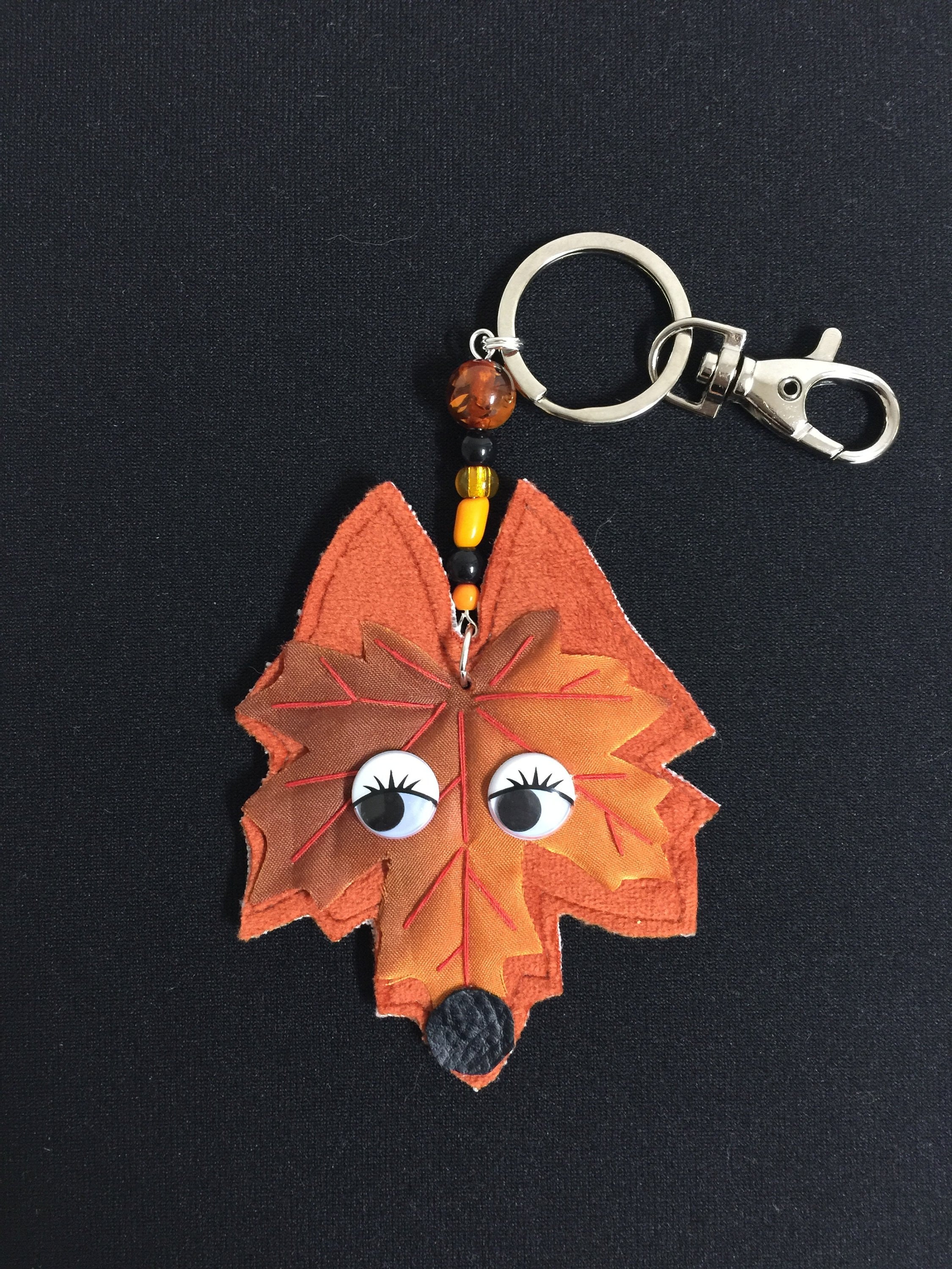 Fox Key Chain Fox Bag Charm, Leaf Fox, Leather Fox, Fox Keychain - Etsy