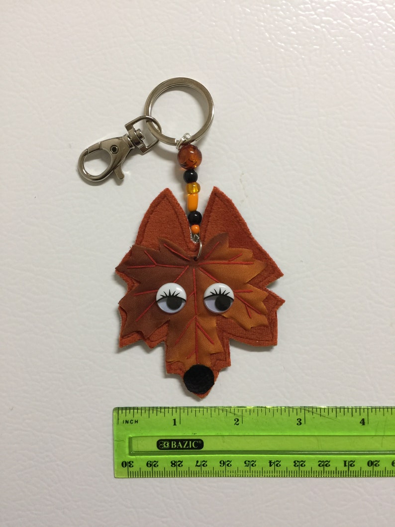 Fox Key Chain Fox Bag Charm, Leaf Fox, Leather Fox, Fox Keychain - Etsy