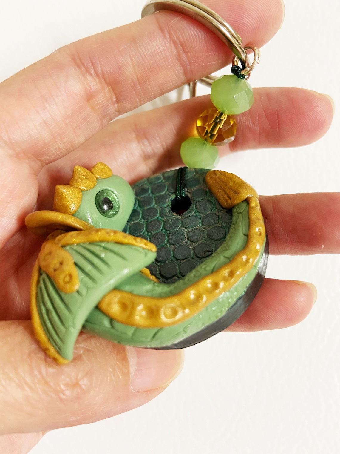Dragon Keychain Clay Dragon comes with a 3x3x3 white gift - Etsy.de