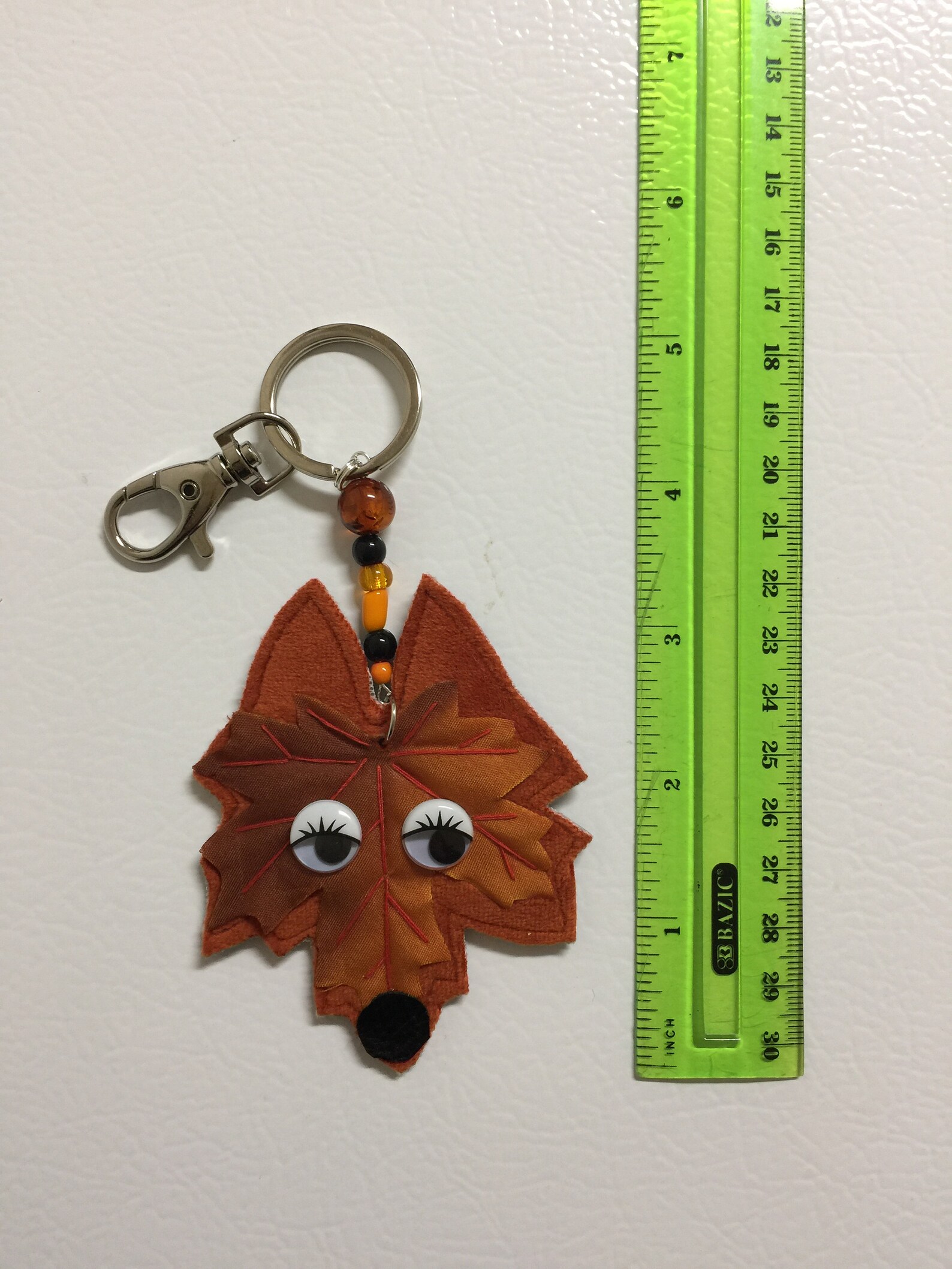 Fox Key Chain Fox Bag Charm, Leaf Fox, Leather Fox, Fox Keychain - Etsy
