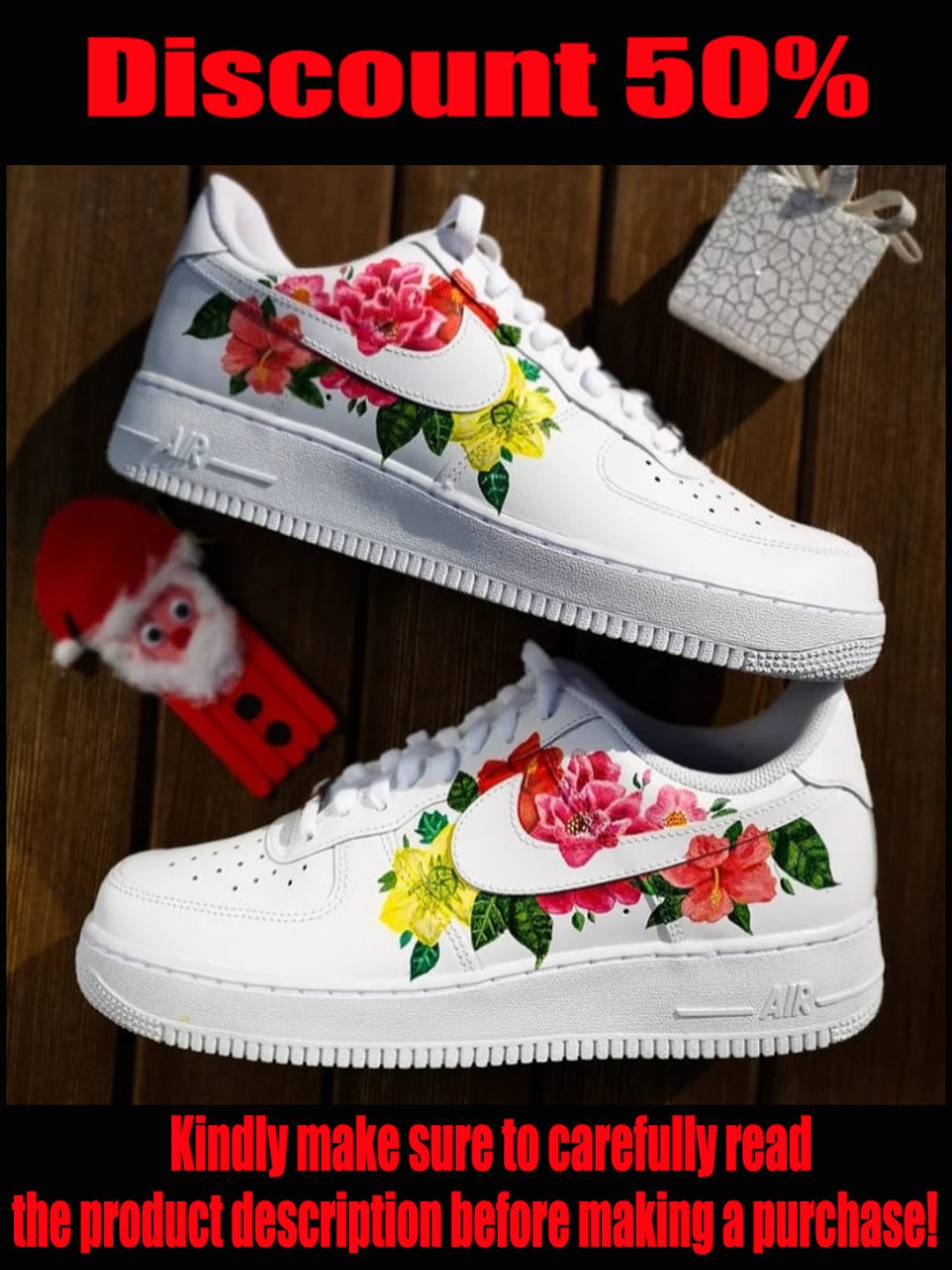 AF1 Custom Flowers, Personalized Gifts for Her ,rose Custom Kicks, Hand ...