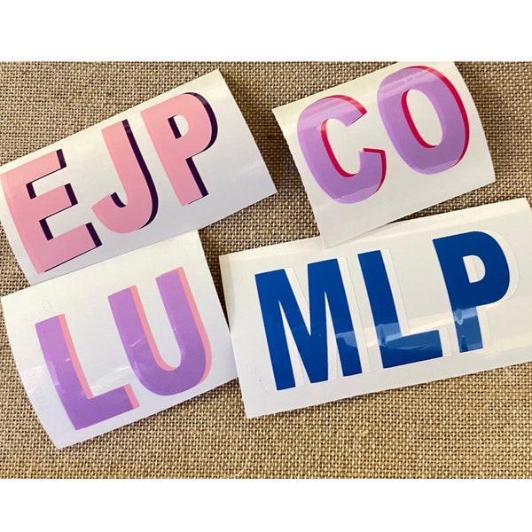 Monogram Double Layer Sticker - Etsy