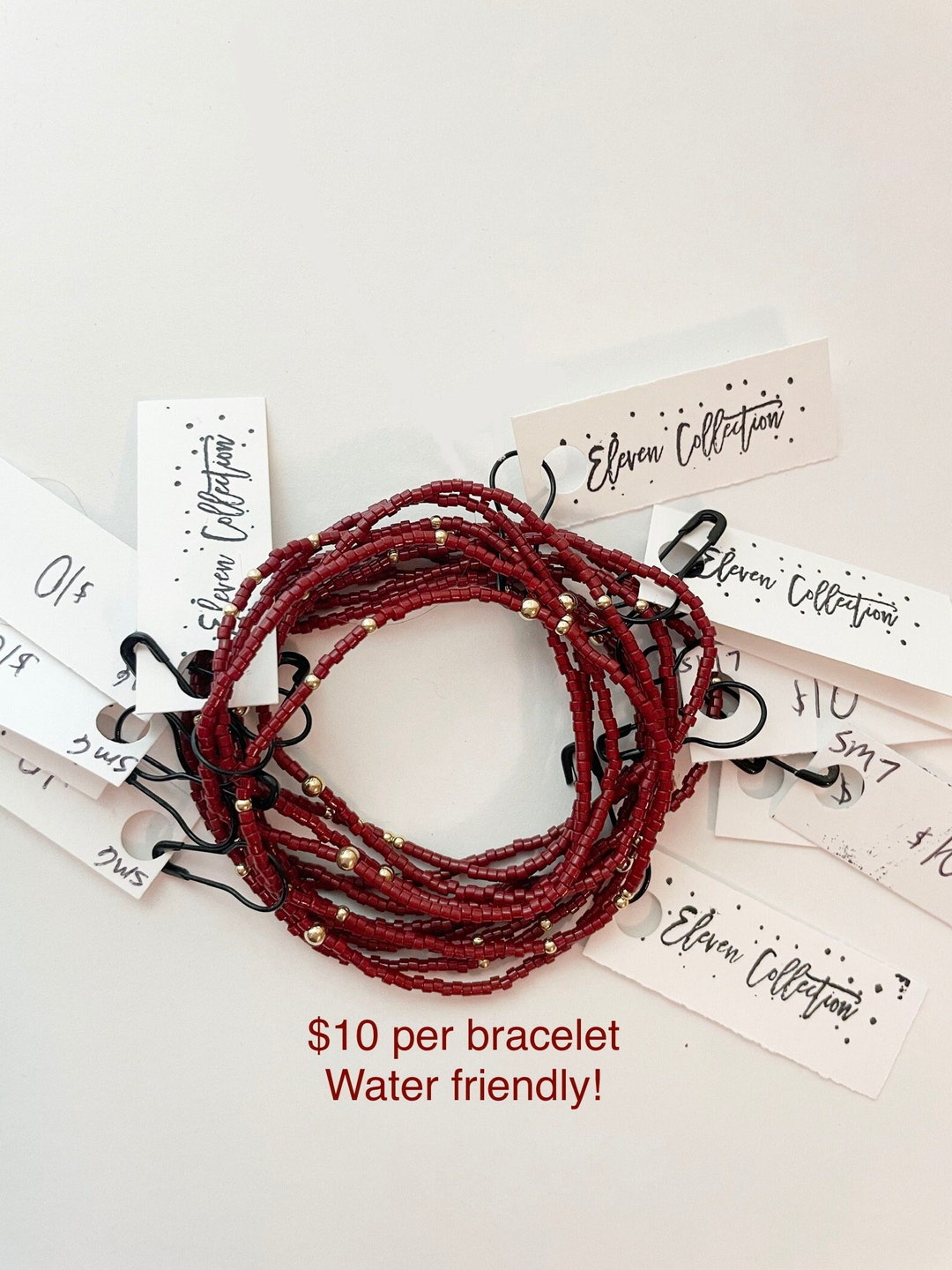 Maroon Seed Bead Stretch Bracelet - 1 Bracelet - Etsy