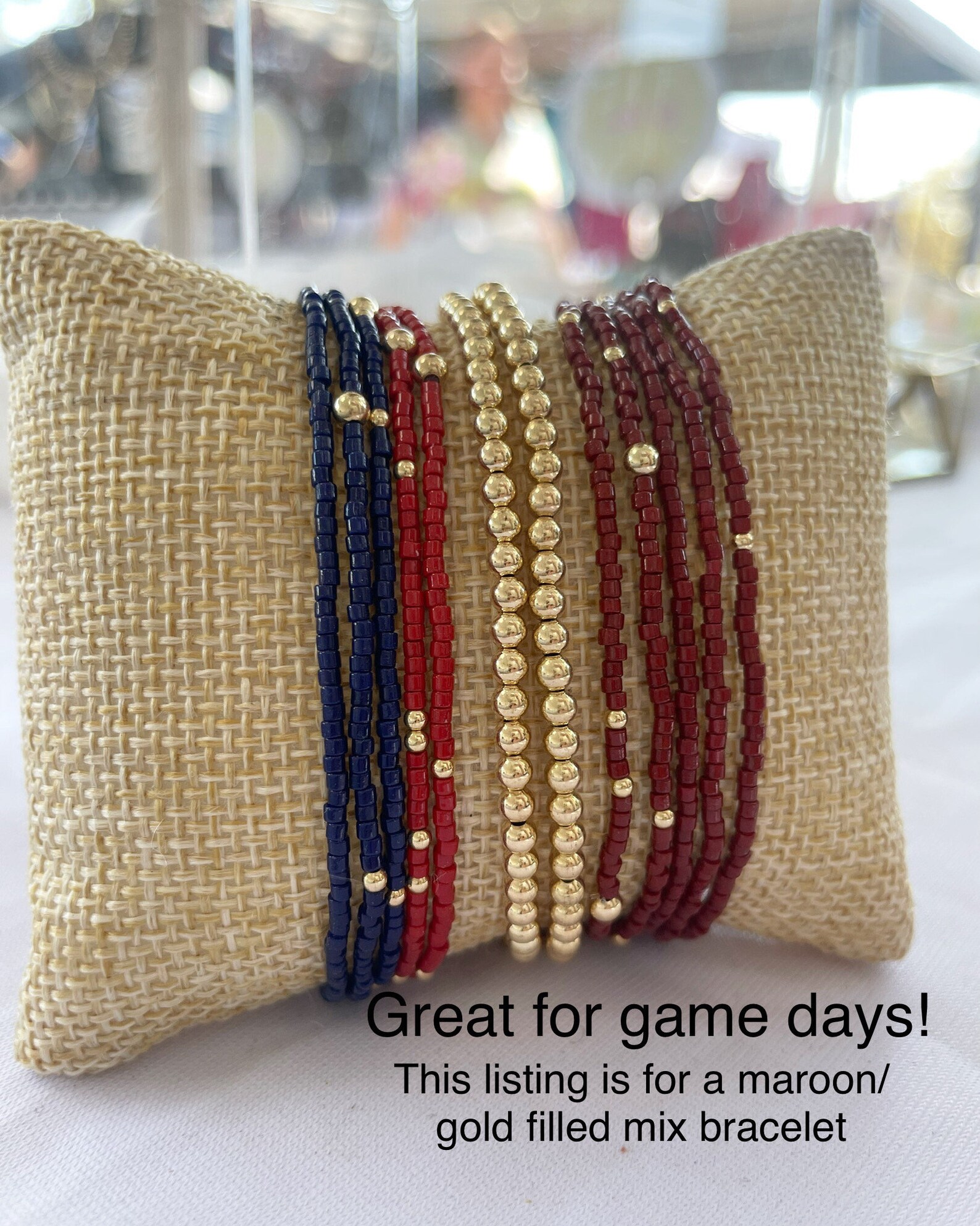 Maroon Seed Bead Stretch Bracelet - 1 Bracelet - Etsy