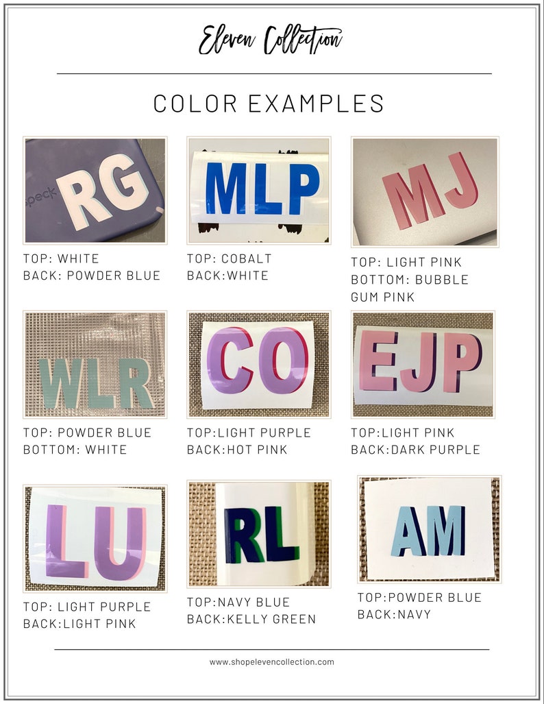 Personalized Shadow Monogram Sticker - Stanley Cup Monogram - Double ...