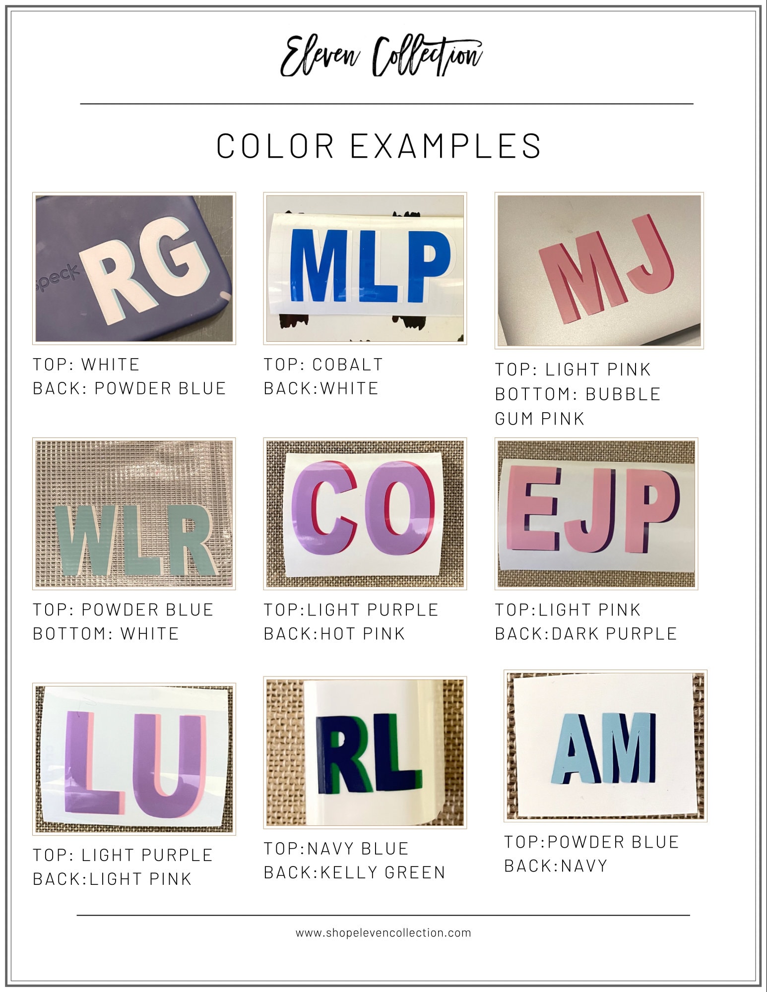 Personalized Shadow Monogram Sticker - Pool Pouch Monogram - Double ...