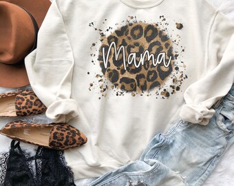 Leopard Mama Life Sweatshirt Mama Life Hoodie Mama | Etsy