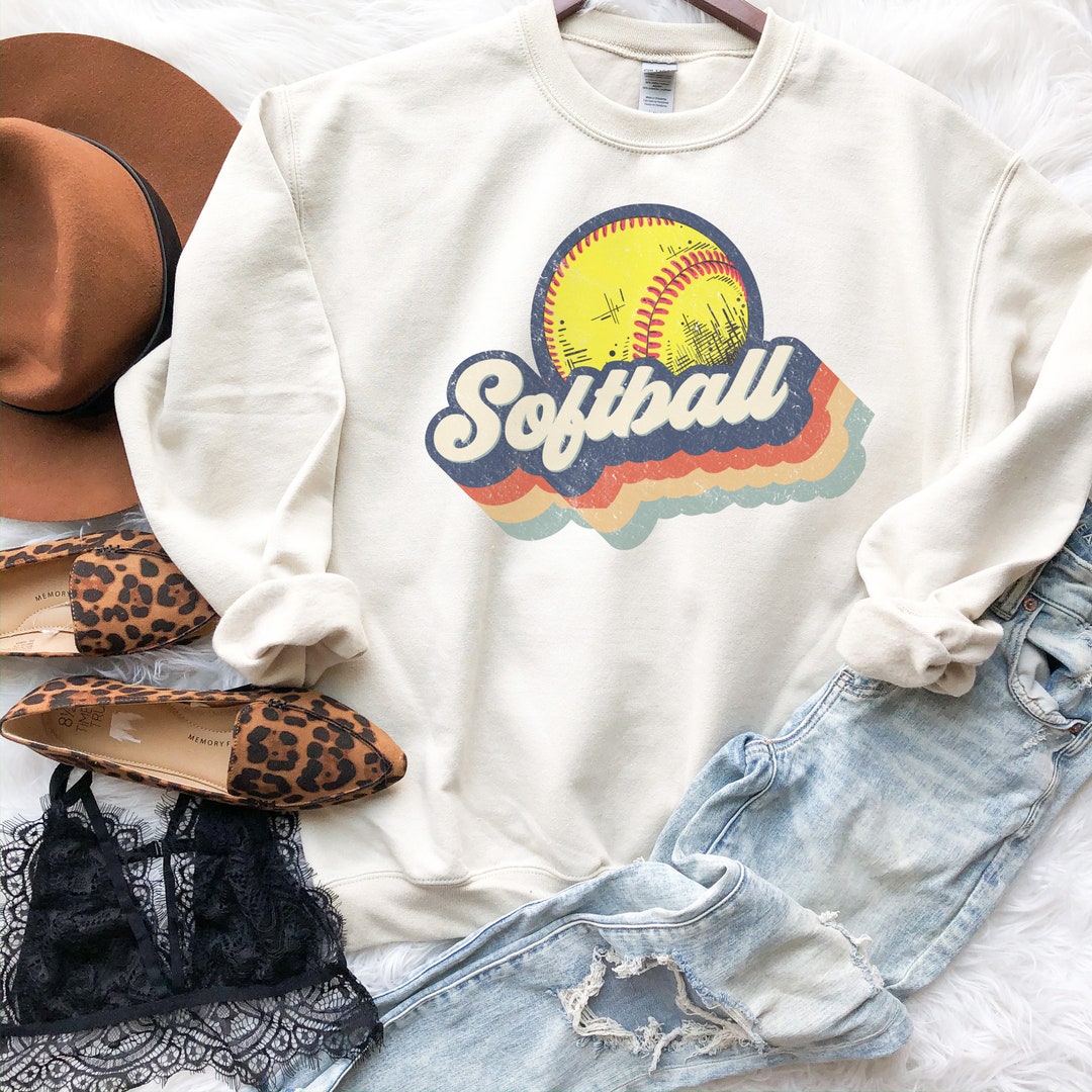 Retro Softball Sweatshirt, Softball Mama Sweatshirt, Retro Softball ...