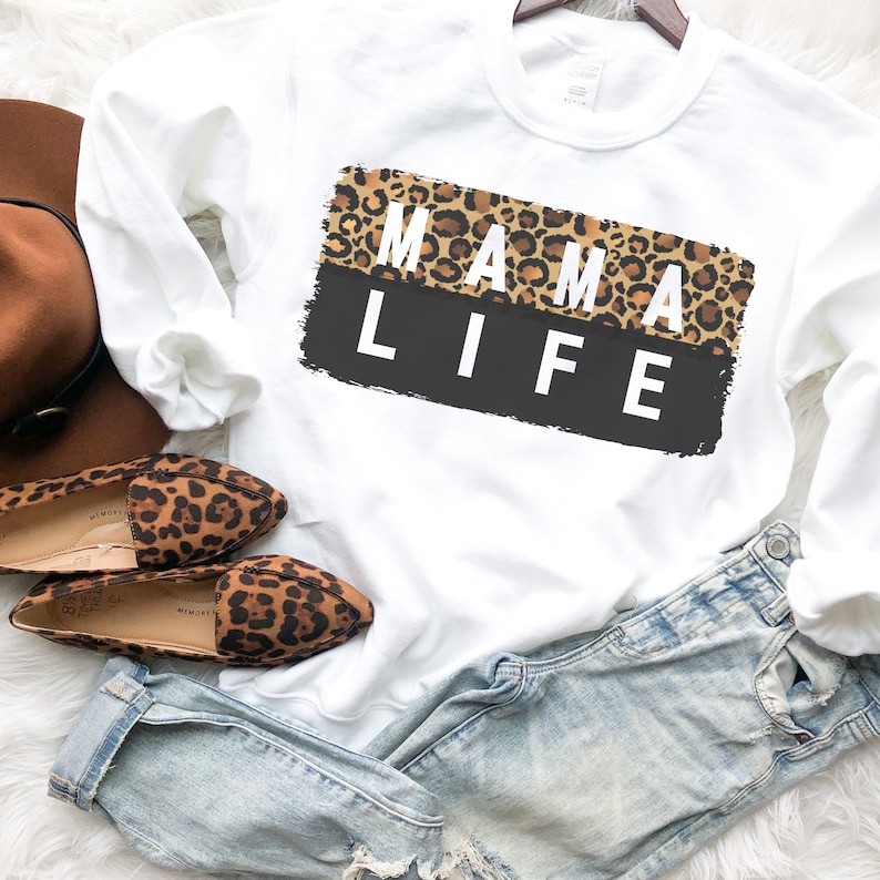 Leopard Mama Life Sweatshirt Mama Life Hoodie Mama | Etsy
