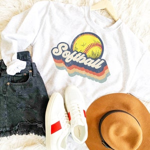 Retro Softball Sweatshirt, Softball Mama Sweatshirt, Retro Softball ...