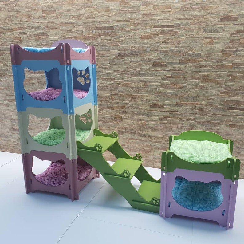 Cat Modular Wooden House, Cat Wooden House DXF SVG EPS, Cat House, Pet ...