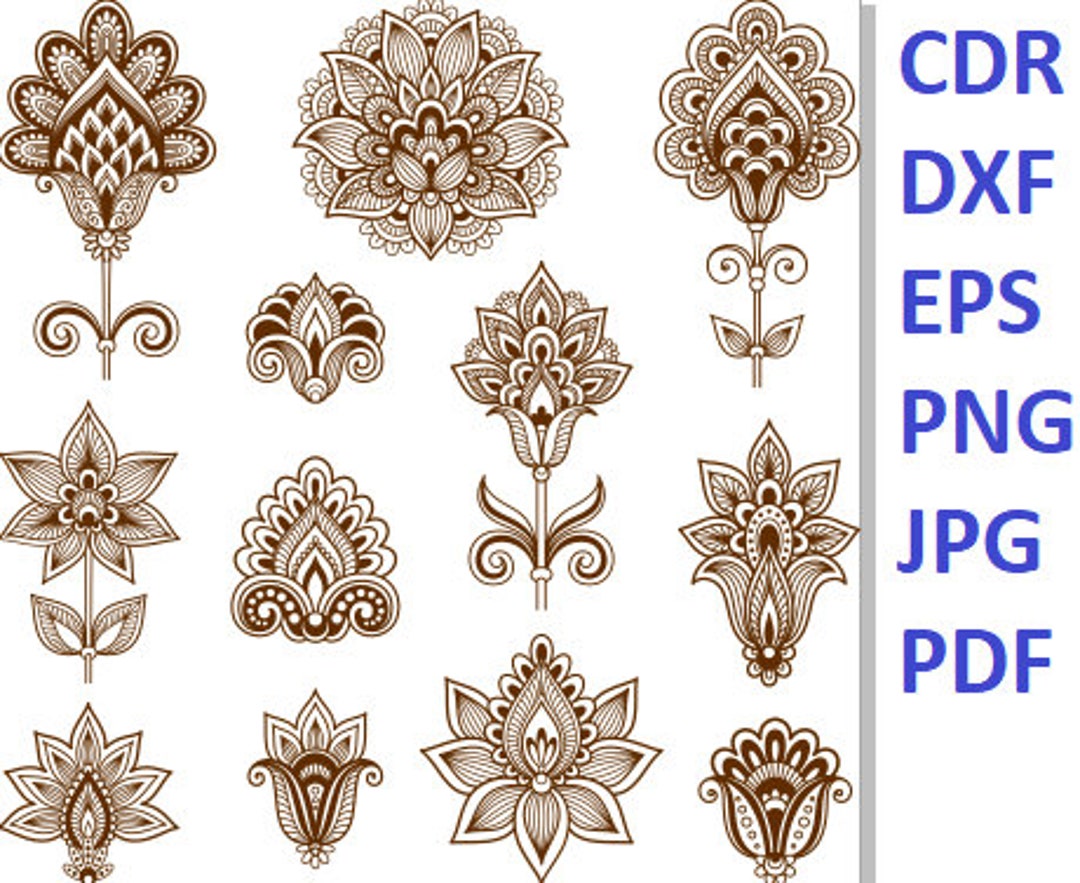 Lotus Mandala Dxf, Png, Jpg, Lotus Flower Dxf, Boho Lotus Flowers ...