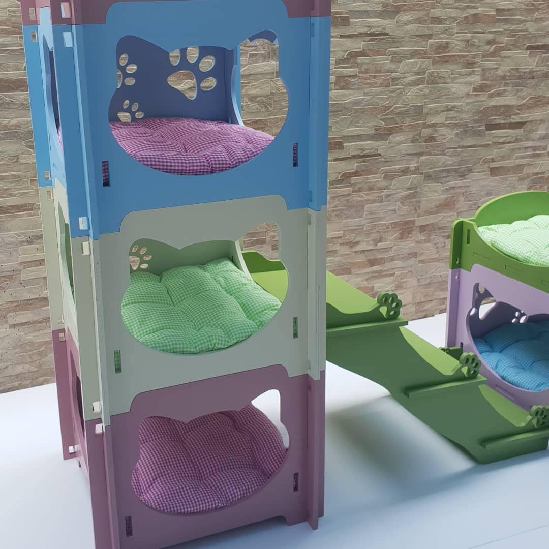 Cat Modular Wooden House, Cat Wooden House DXF SVG EPS, Cat House, Pet ...