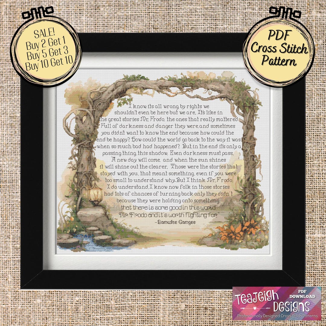 Lord of the Rings Cross Stitch Pattern Sam's Monologue There's Some ...