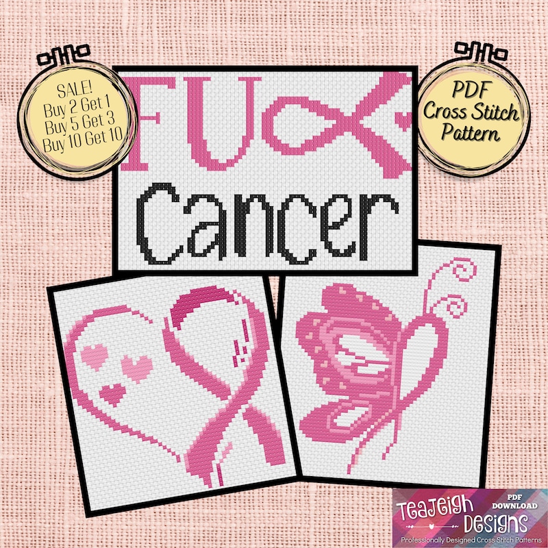Breast Cancer Cross Stitch Pattern - Etsy