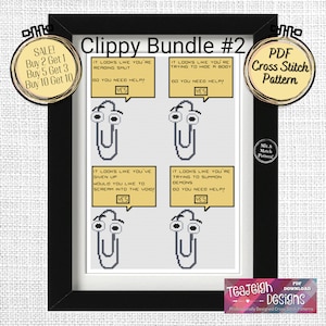 Clippy Meme Cross Stitch Patterns - Bundle #2 - Printable and Pattern ...