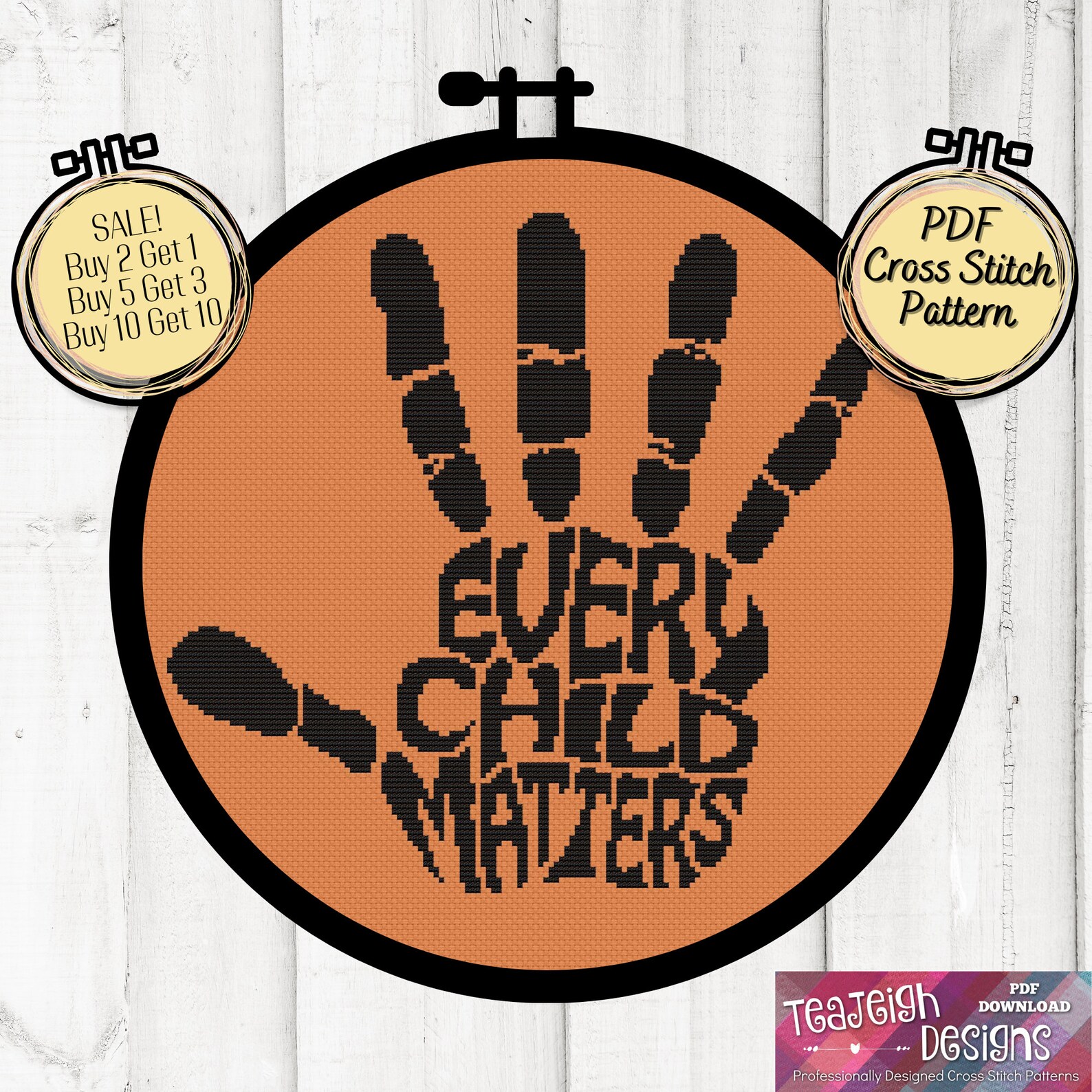 Every Child Matters Handprint Easy Cross Stitch Pattern - Etsy