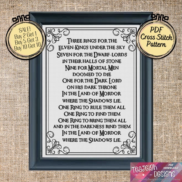 Tolkien Cross Stitch - Etsy