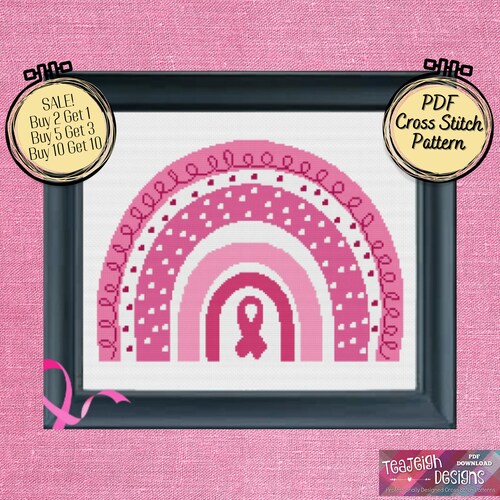 Breast Cancer Cross Stitch Pattern PDF Awareness Breast Cancer - Etsy