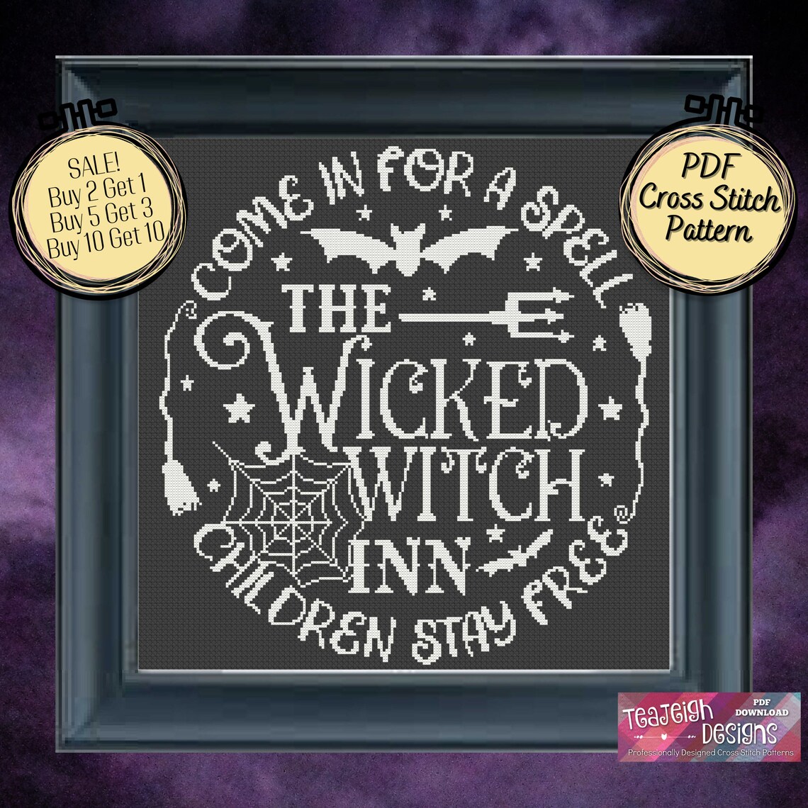 Wicked Witch Inn Cross Stitch Pattern - Printable and Pattern Keeper ...