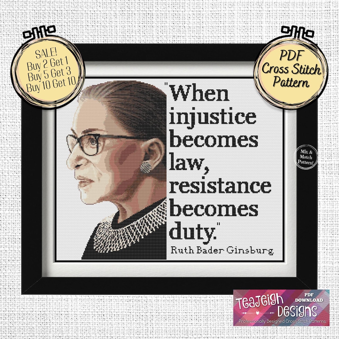 When Injustice Becomes Law Resistance Becomes Duty Cross Stitch Pattern ...