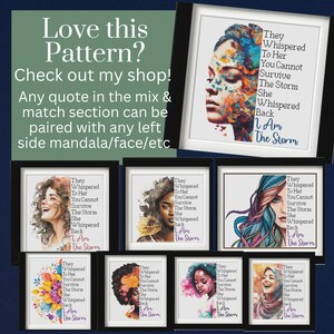 I Am the Storm Cross Stitch Pattern - Woman With BUTTERFLY FACE ...