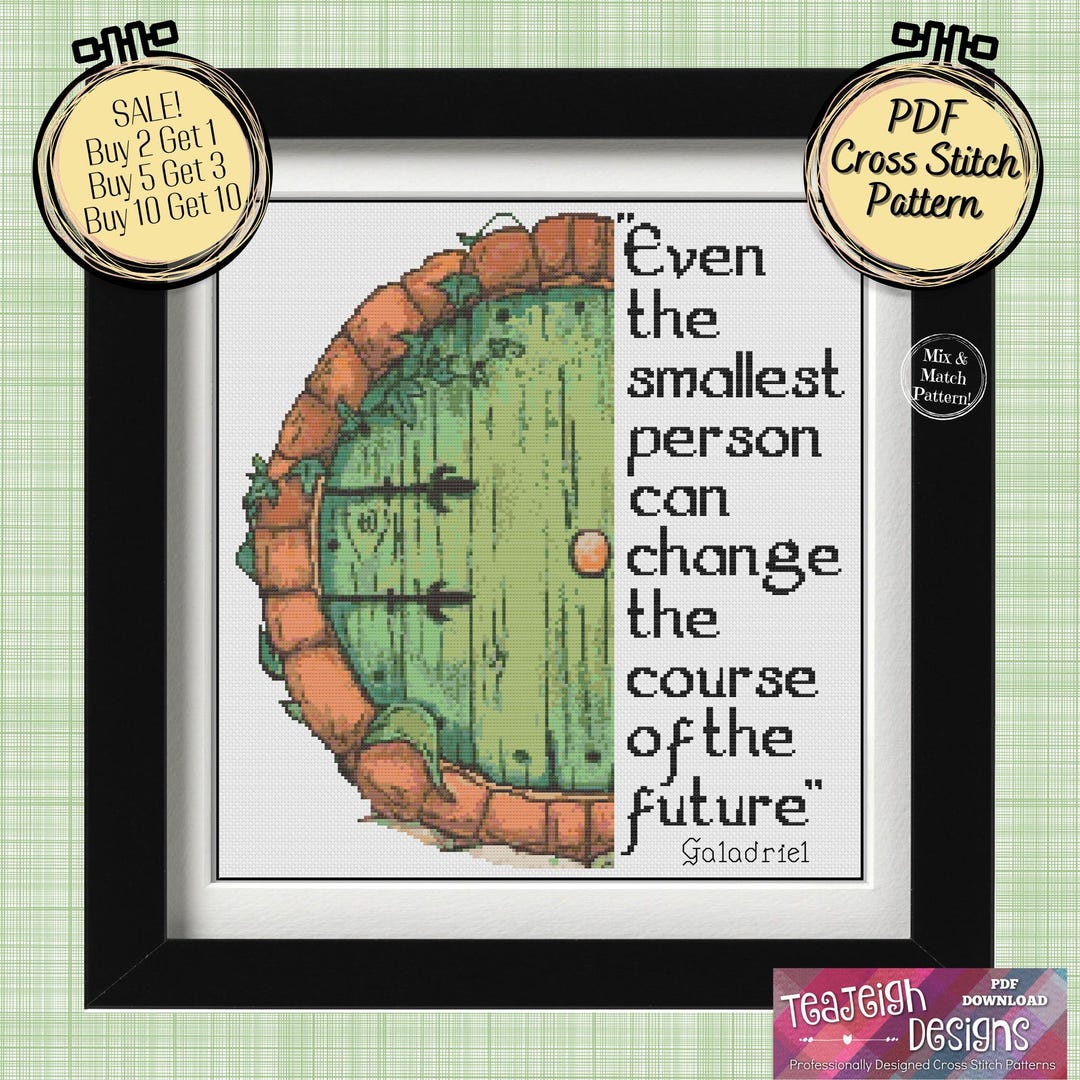 Hobbit Door LOTR Inspirational Cross Stitch Pattern - Even the Smallest ...