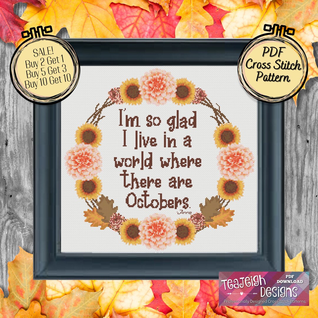 Anne of Green Gables Cross Stitch Pattern - I'm so Glad I Live in a ...