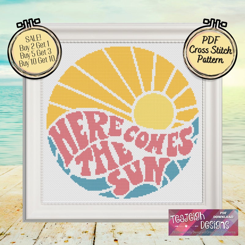 Sun Cross Stitch - Etsy