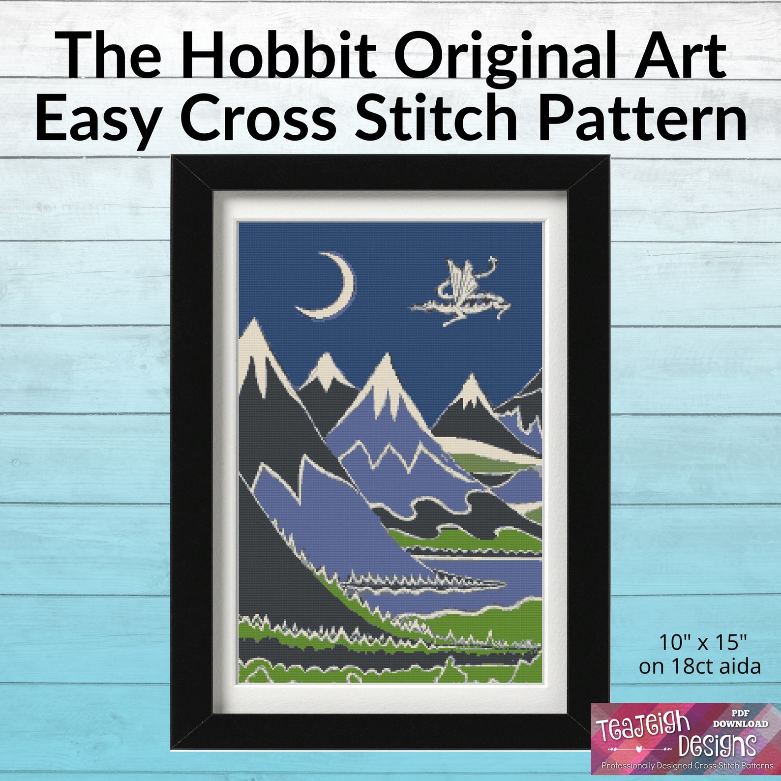 The Hobbit Book Cover Cross Stitch Pattern Tolkien Original | Etsy