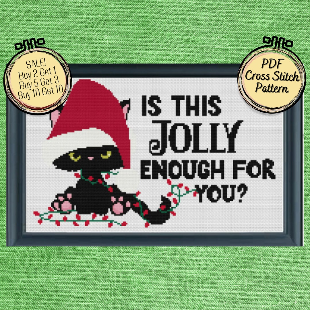 Is This Jolly Enough for You Grumpy Cat Christmas Cross Stitch Pattern ...