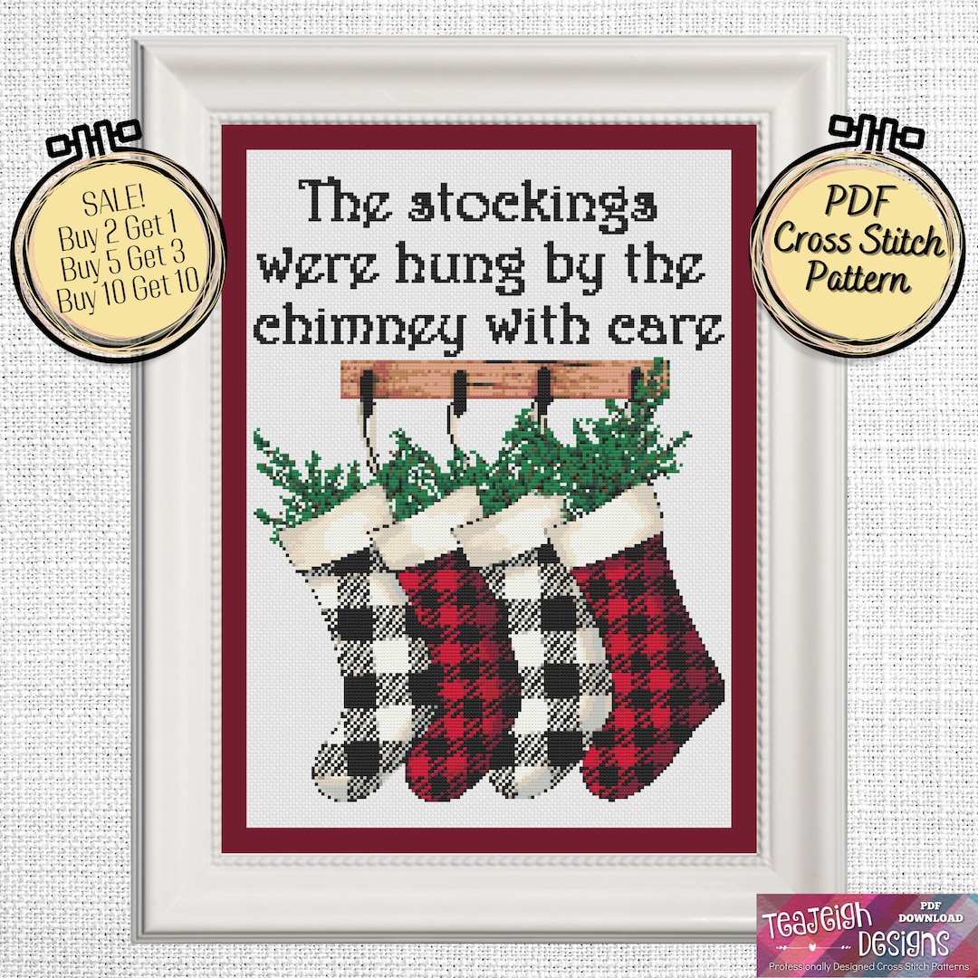 The Stockings Were Hung Cross Stitch Pattern - Twas the Night Before ...