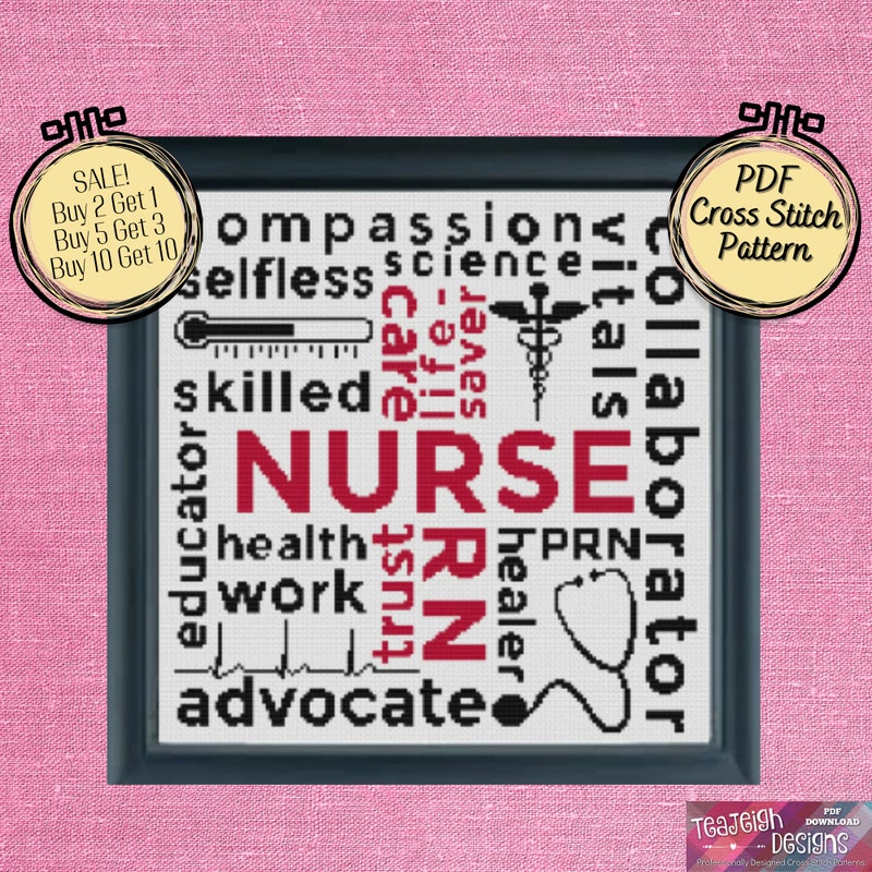 Nurse Cross Stitch - Etsy