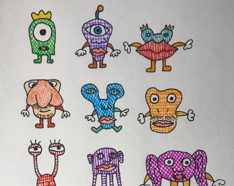 Little monsters art | Etsy
