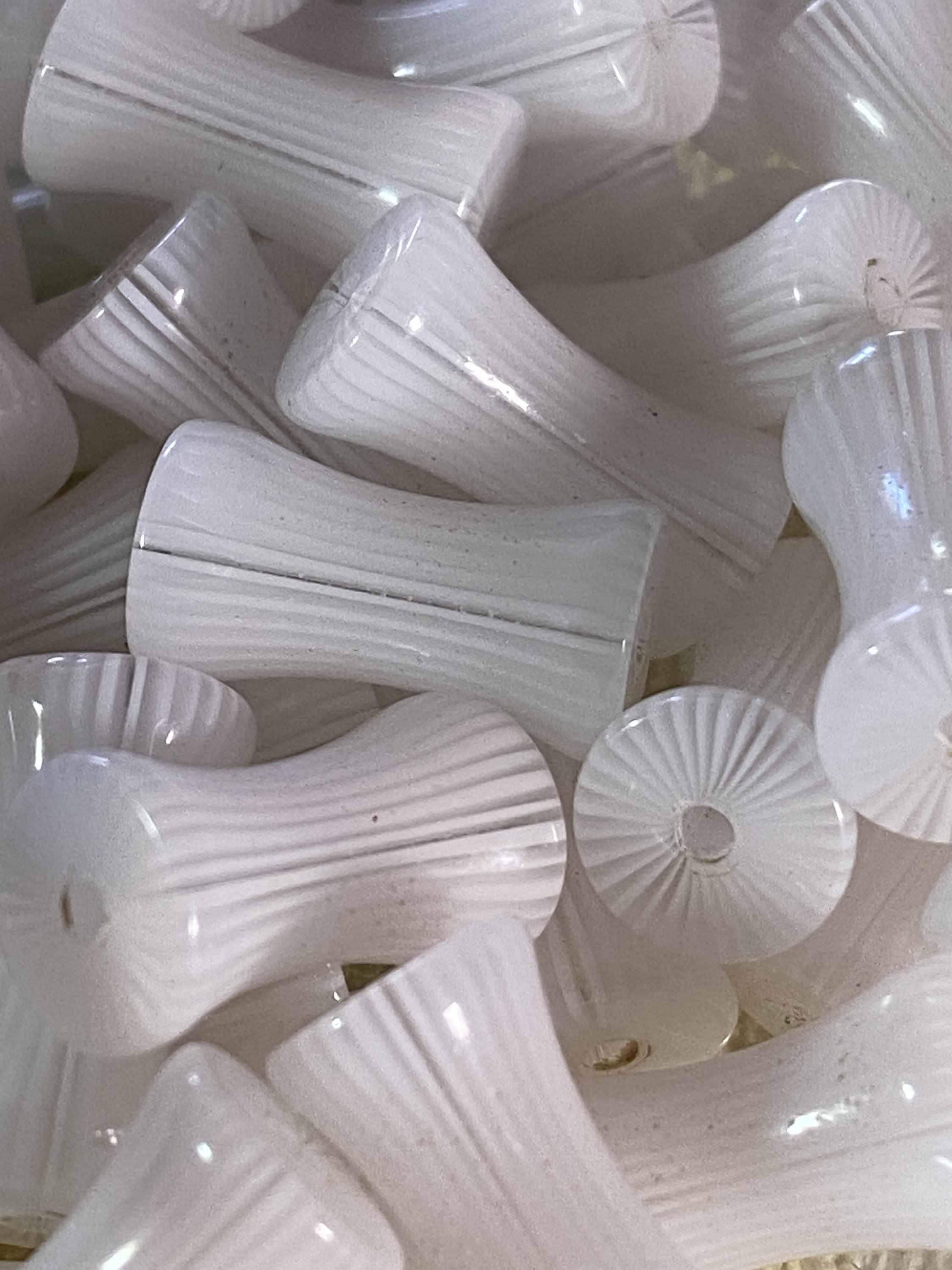 Vintage Long White Striped Hourglass Dog Bone Beads - Etsy