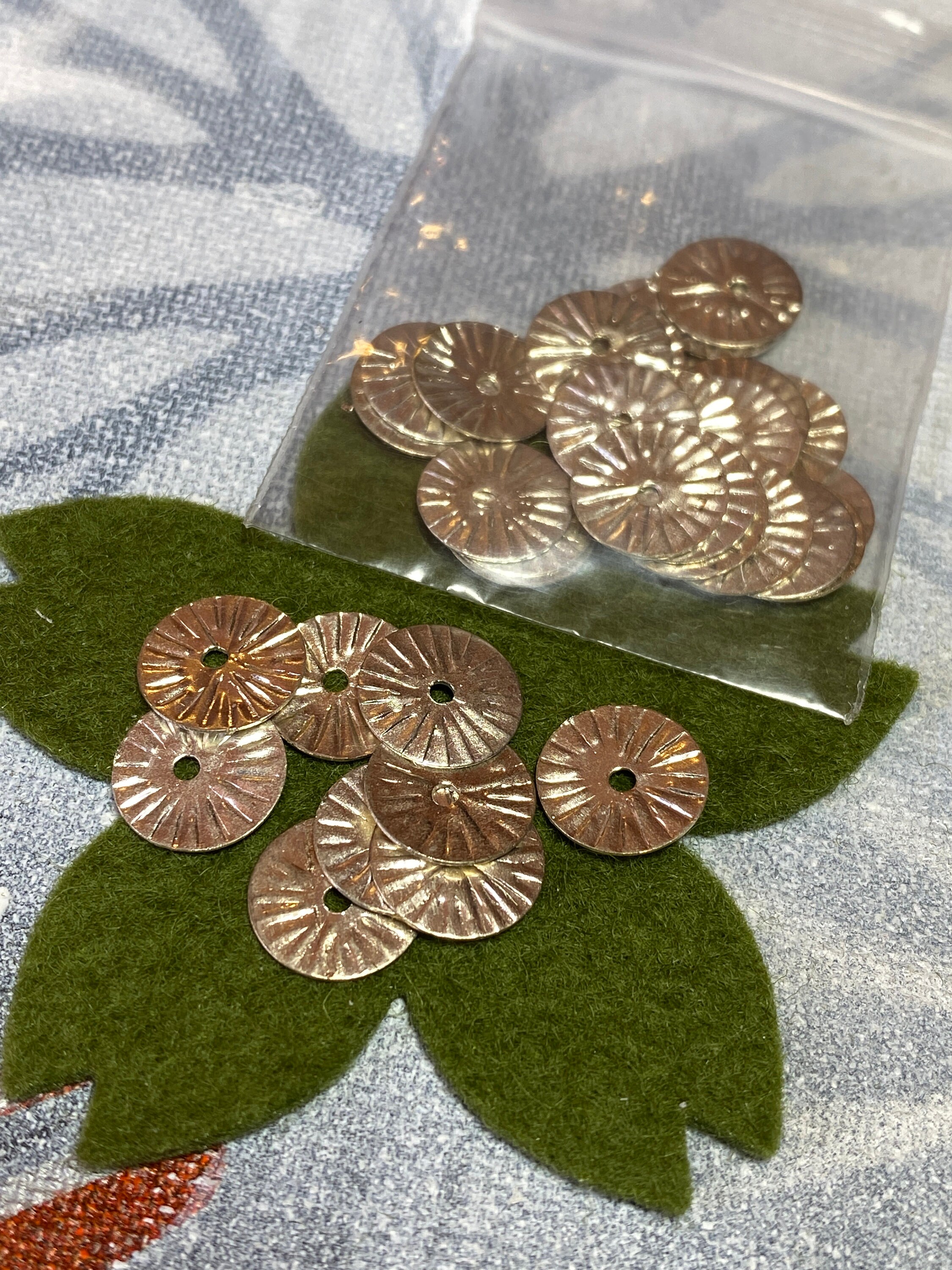 Metal Sequins Silver Flat Textured Detail Size Range 5mm-11mm 6 Choices ...